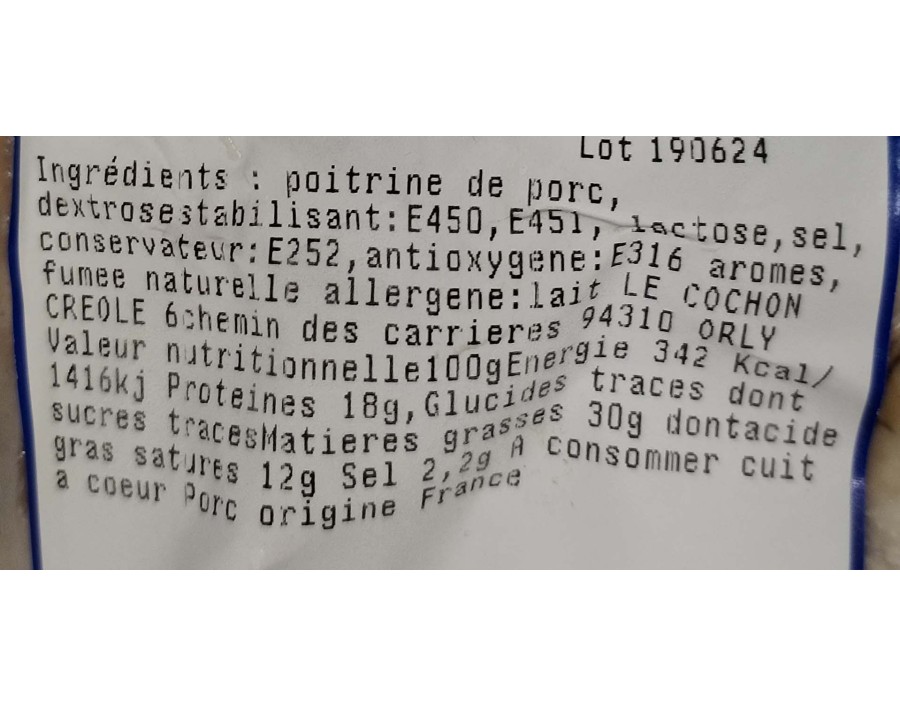 BOUCANE DE PORC FUME (A LA PESEE)